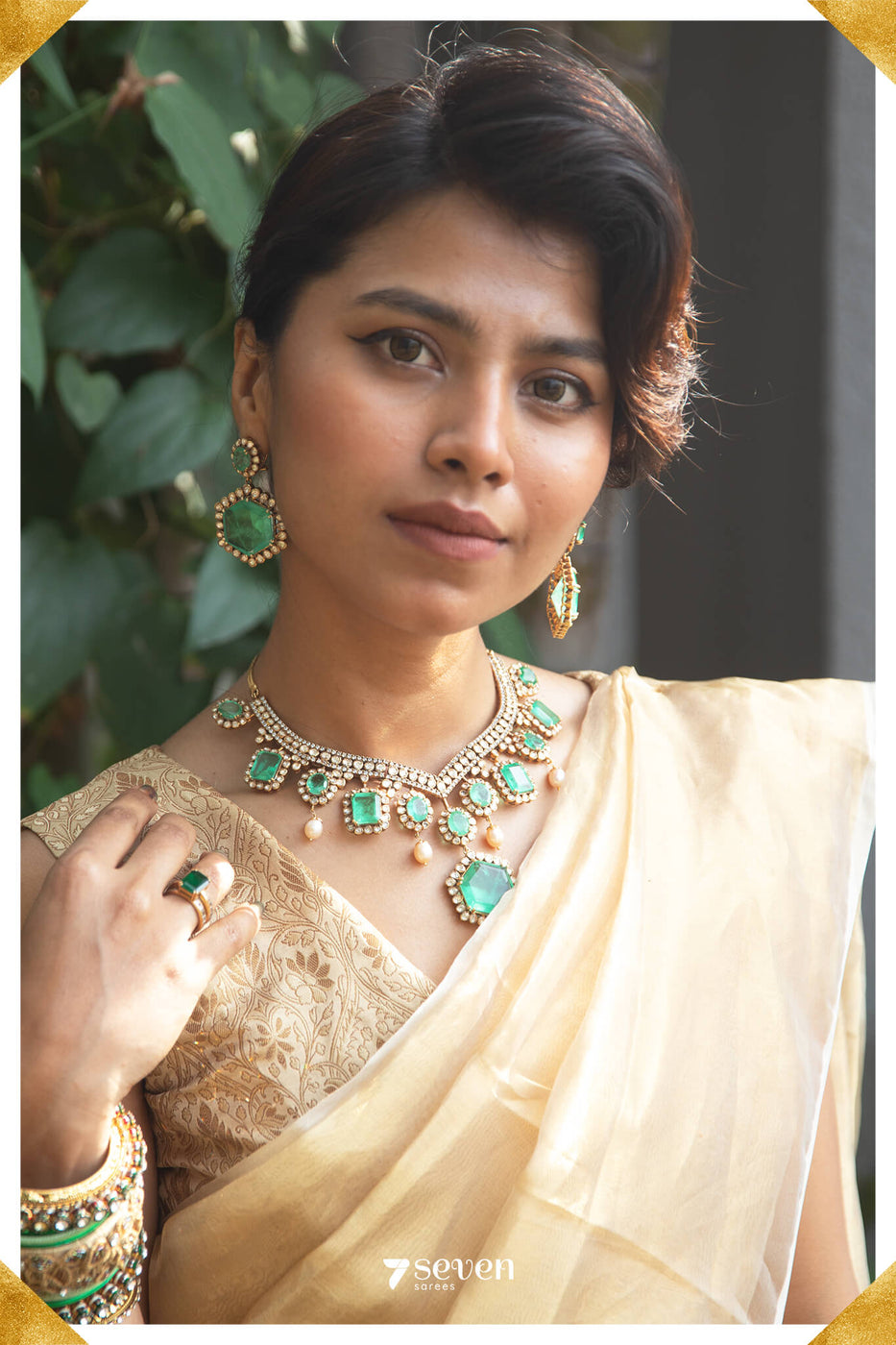 Steffhy Benarasi Special Gold Pure silk tissue saree - Seven Sarees